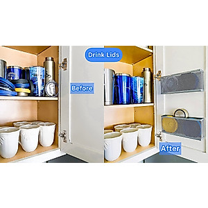 SLIM CADDY Cabinet Organizer | Optimize Your Cabinet Space | Inside Cabinet Door Storage | Durable, Slender Design| Lid Organizer, Bathroom Makeup Organizer, and More |2 pack, 8”L x 3.5”H x 1.8”D each