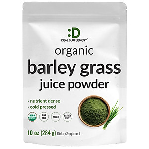 DEAL SUPPLEMENT Sustainably US Grown, Organic Barley Grass Juice Powder, 10oz – Raw Cold Pressed Source – Greens Superfood Booster – Retains Vitamins, Minerals, Antioxidants, & Chlorophyll – Non-GMO