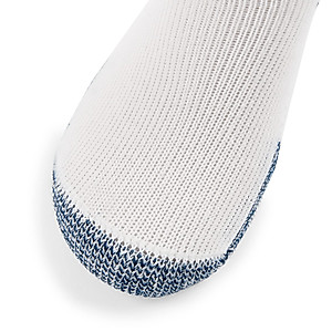 Thorlos Mens Xj Max Cushion Crew Running Socks, White/Navy (3 Pairs), X-Large US