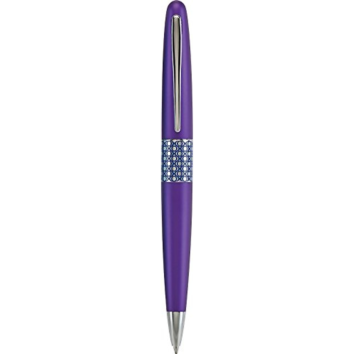 PILOT MR Retro Pop Collection Ballpoint Pen in Gift Box, Purple Barrel with Elipse Accent, Medium Point Stainless Steel Nib, Refillable Black Ink (91424)