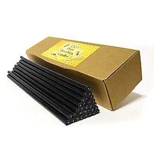 Natural Pure Beeswax Candles Organic Honey Eco Black Color Candles in Gift Box (Natural Cotton Wicks, Dripless, Smokeless, Not Taper Candles) (Black 8 Inches (20 cm) 30pcs)