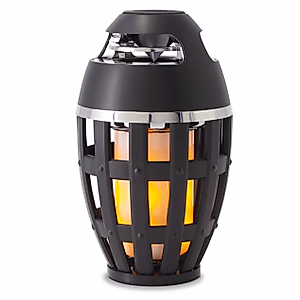 Eternal Home Collection Tiki Torch with Wireless Stereo Speaker | Portable Flame Table Lamp with HD Audio and Enhanced Bass, Black