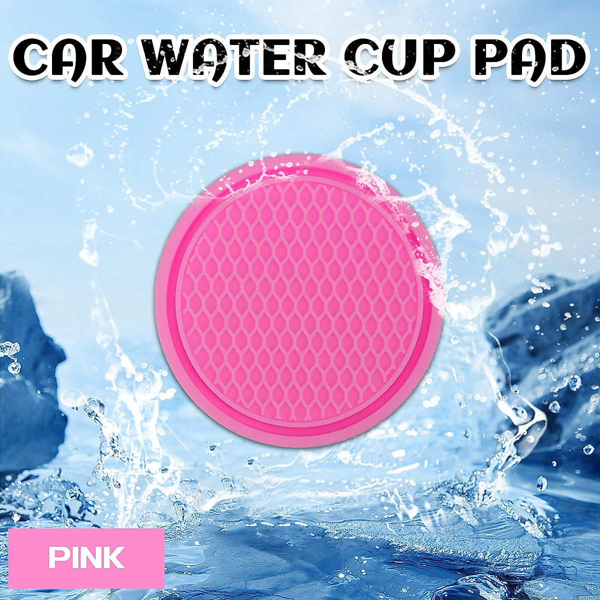 BEYPOVK Car Cup Holder Coaster, 4 Pack Universal Auto Anti Slip Cup Holder Insert Coaster, Silicone Coaster Car Interior Accessories (Pink)
