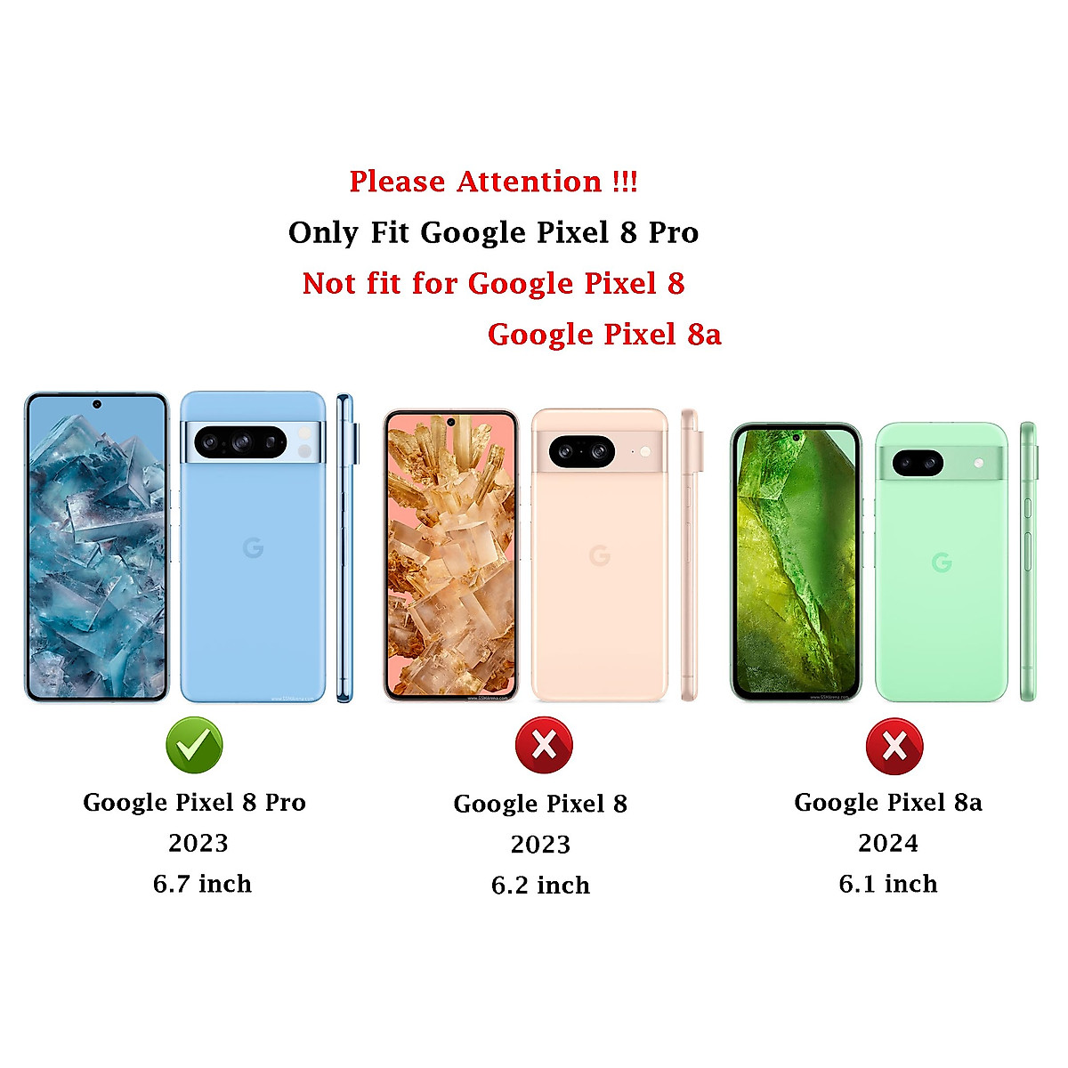 for Google Pixel 8 Pro Case with Slide Camera Cover HD Screen Protector [Military Grade 16ft. Drop Tested] Magnetic Ring Holder Kickstand Protective Phone Case for Google Pixel 8 Pro 2023, Black