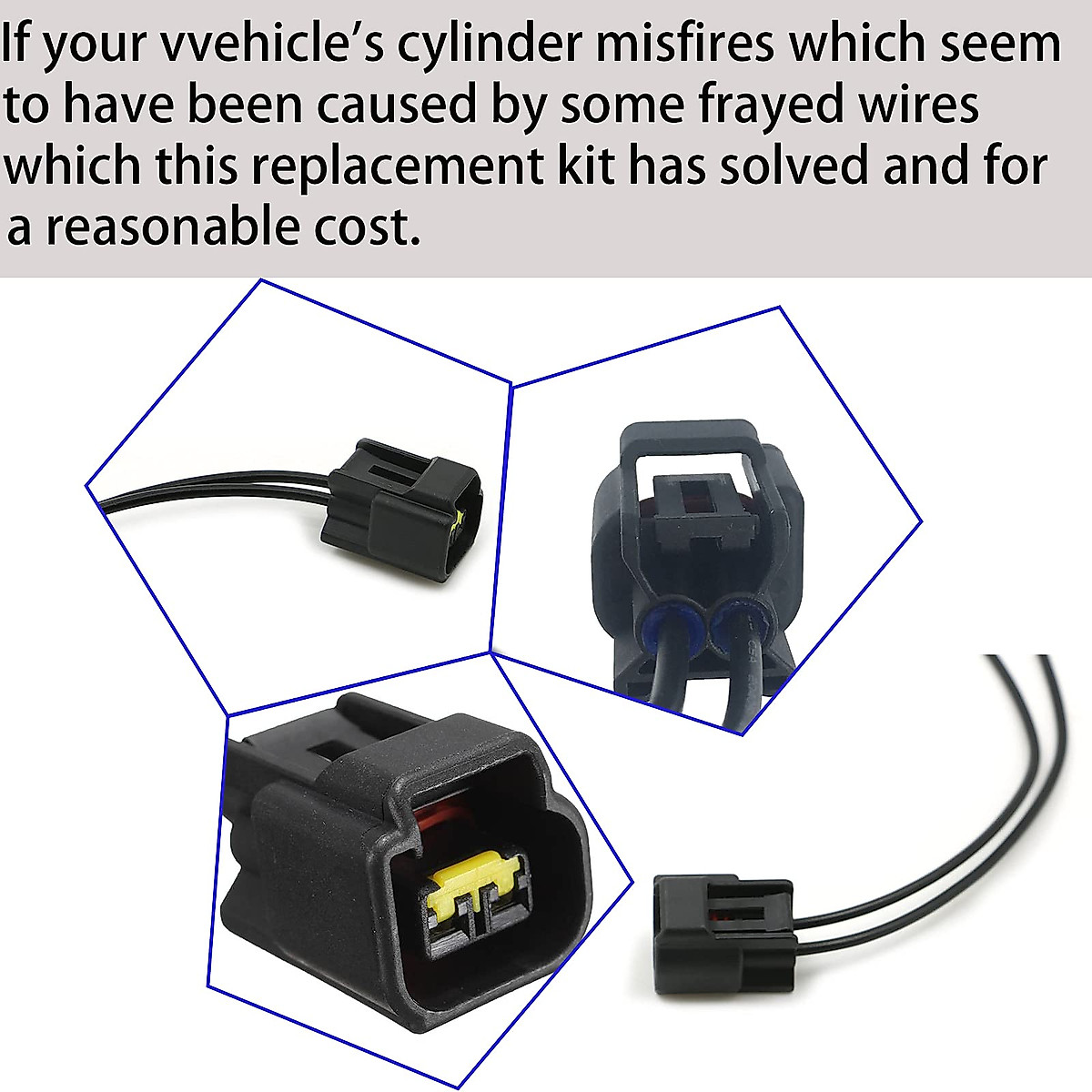 8 Pack Ford Ignition Coil Connector Plug Harness Compatible with Ford Ignition Coil Harness Ford 4.6L 5.4L 6.8L Mustang Cobra SVT F150 F250 E150 and Lincoln Mazda Suzuki