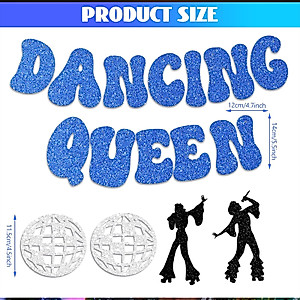 Konsait Glitter Dancing Queen Party Decorations, Mamma Mia Bachelorette Party Decorations Disco Ball Banner for Birthday Bridal Shower Wedding Party