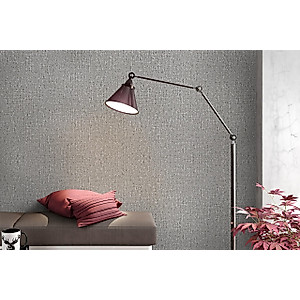 Guvana 15.7"×118" Peel and Stick Wallpaper Grasscloth Wallpaper Textured Grey Self Adhesive Removable Wall Paper for Bedroom Living Room Gray Linen Grass Cloth Contact Paper for Cabinets Decor Vinyl