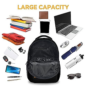 Homexzdiy Lion Backpack for Kids Girls Boys, 16" Black Backpacks for School, Cute Lightweight Bookbag for Children Teens