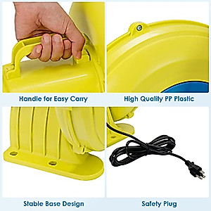 OLAKIDS Inflatable Bounce House Blower, 480W Lightweight Pump Fan, Electric Portable and Powerful Air Blower for Jumping Castle, Water Slide and Other Suitable Indoor Outdoor inflatables