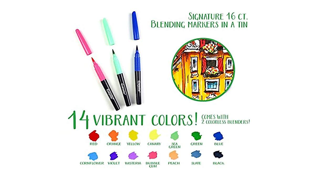 Crayola Blending Marker Kit - 14 Vibrant Colors