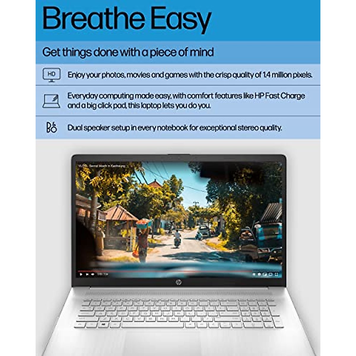 HP 17" Laptop, Intel Pentium Silver N5030 Processor, Intel UHD Graphics 605, 4 GB RAM, 256 SSD, Windows 11 Home in S Mode (17-cn0030nr, Natural Silver)
