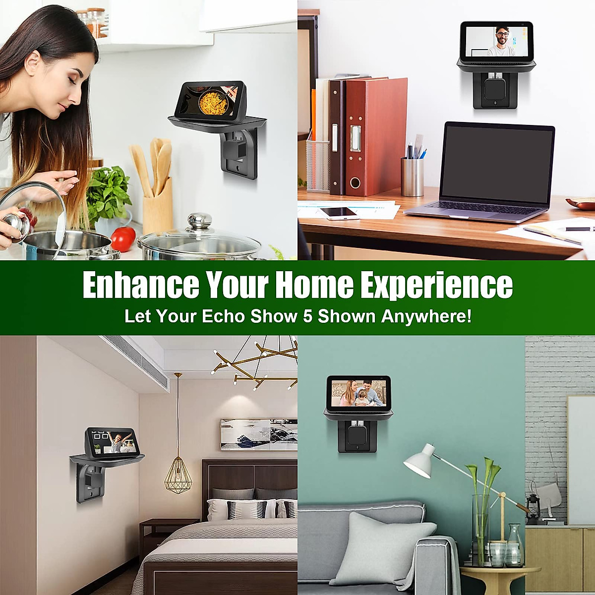 Kosnail Wall Mount for Echo Show 5, Wall Mount for Echo Show 8, Universal Speaker Holder Stand Adjustable Swivel 360 Degree Smart Speakers Accessories Speaker Mounts Holder for Show 5 & 8