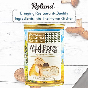 Roland Foods Premium Canned Wild Forest Mushrooms, 14.1 Ounce Can, Pack of 4