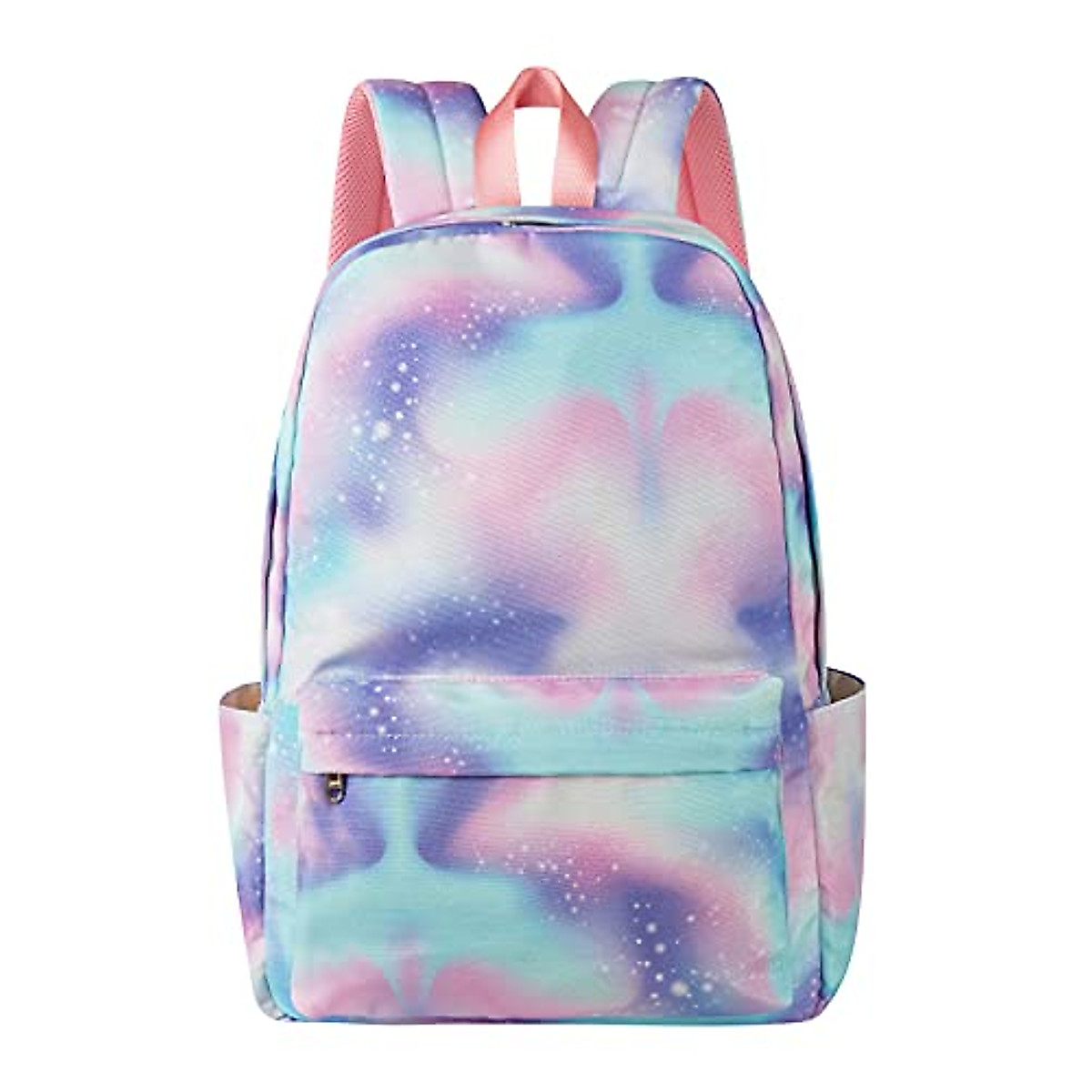 Backpack for Teen Girls School Backpack Bookbag Set with Lunch Box and Pencil Bag Water-Resistant & Light weight (Blue Galaxy)