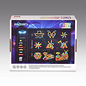 Magnetic Building Blocks,Large 3D Clear Magnets STEM Educational Construction Toys,Sensory Montessori Preschool Magnetic Building Sticks Blocks Kit for Kids Ages 3 4 5 6 Year Old Boys Girls Toddlers