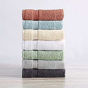 Great Bay Home 6-Piece Towel Set. 100% Cotton Bathroom Towels. Absorbent Quick-Dry Towels for Home. Set Includes 2 Bath, 2 Hand, and 2 Wash. Cooper Collection (6 Piece Set, Light Grey)