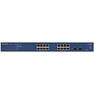 NETGEAR 16-Port Gigabit Ethernet Smart Managed Pro Switch (GS716Tv3) - with 2 x 1G SFP, Desktop/Rackmount, and ProSAFE Lifetime Protection