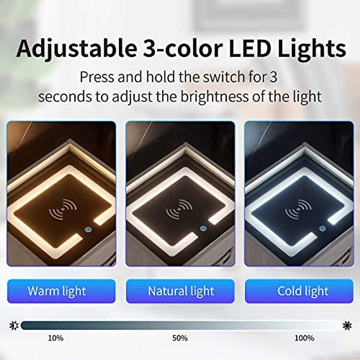 OLD CAPTAIN Nightstand with Wireless Charging Station, Smart Bedside Tables with Drawers and Open Storage Shelf for Bedrooms (Black Elm) … … …