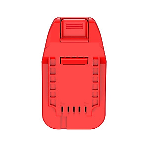 LQ-18RY Adapter Fits Bauer 20v Cordless Tools for DeWalt 20v MAX XR Slider Lithium Batteries-Adapter Only, Red