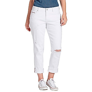 JAG Jeans Women's Patched Alex Boyfriend in White Denim, 12xREG