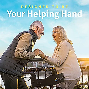 Helavo Foldable Rollator with Seat - Lightweight Aluminum Rolling Walker for Seniors and Adults