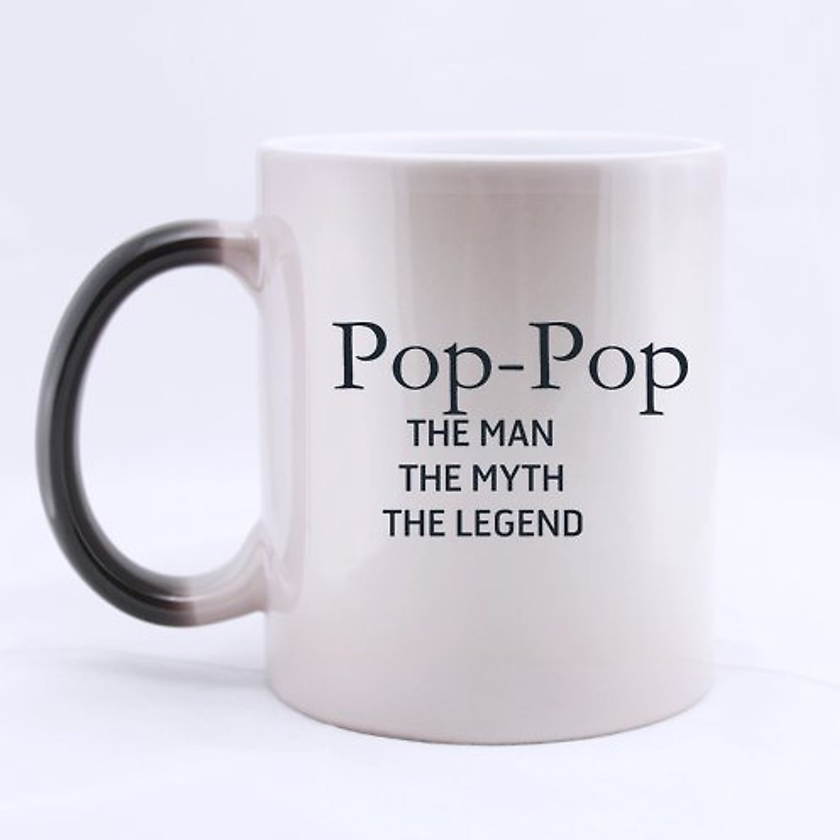 Grandfather Presents Grandpa Gifts Fun Sayings Pop-Pop The Man The Myth The Legend 100% Ceramic 11-Ounce Morphing Mug