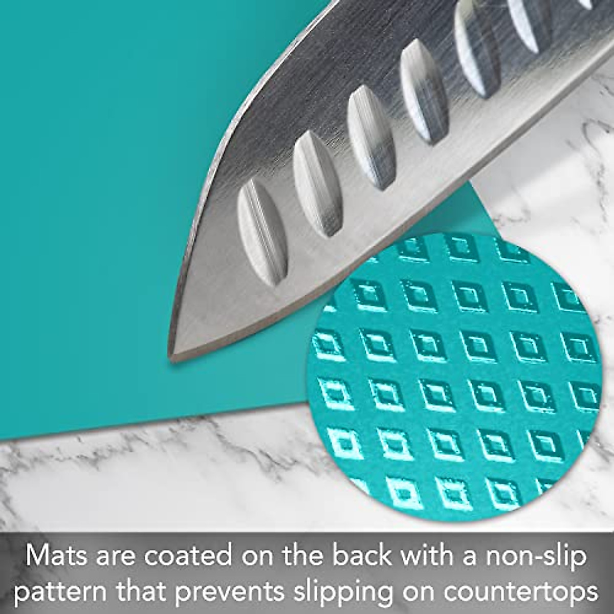 Cut N' Funnel Citrus Berry Non-Slip Flexible Plastic Cutting Board Mats 3 Pack of Assorted Sizes & Colors Made in the USA BPA Free Dishwasher Safe