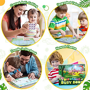 Dinosaur Toys for Kids 3-5, My Preschool Busy Book Montessori Toys for 3 4 5 6 7 Year Old Boys Girls Preschool Learning Homeschool Activities Ideal Christmas Birthday Gifts for Kids Ages 2-4 5-7