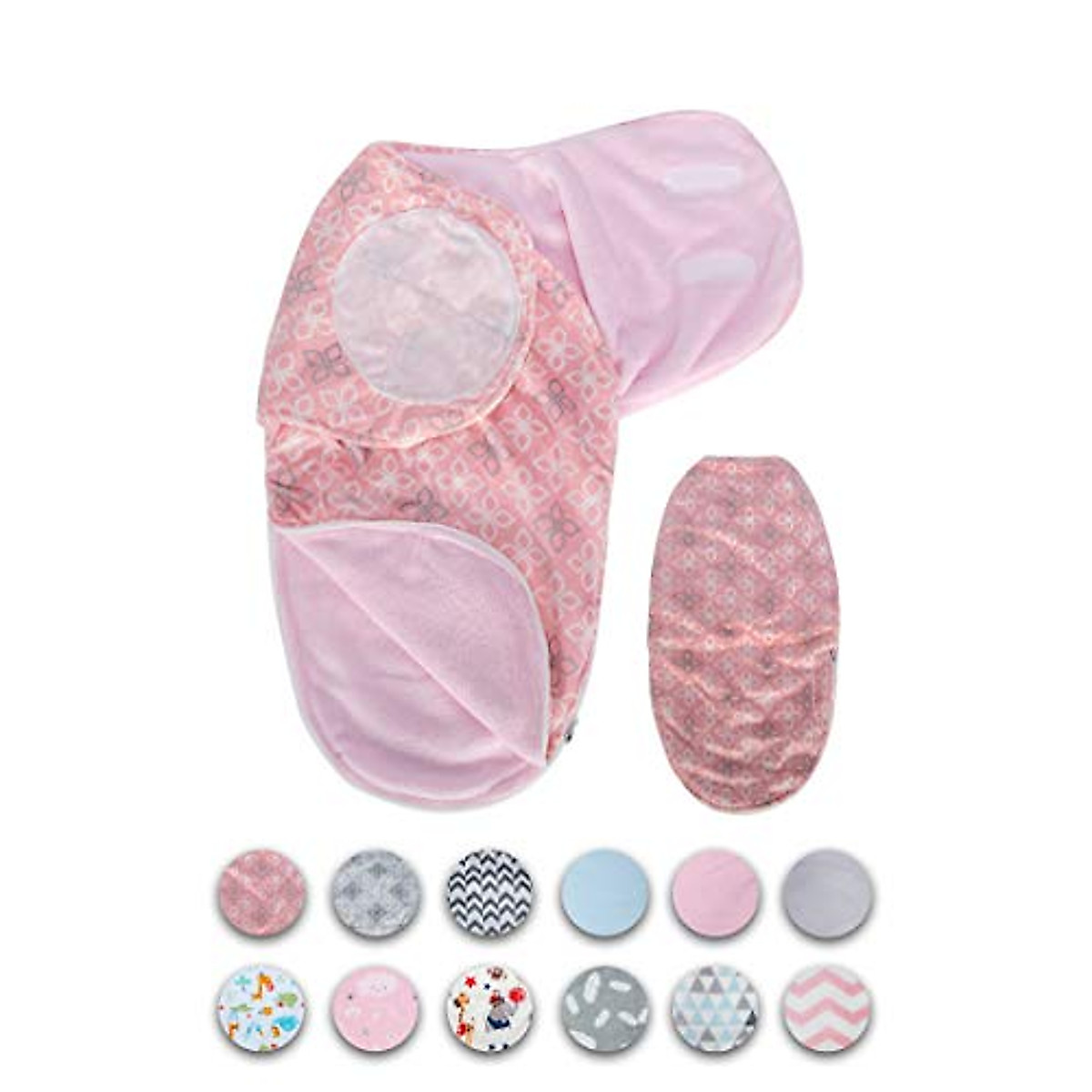 WONDER MIRACLE Fluffy Swaddle Blanket for Newborn Baby Girl or boy, Soft Thick Cozy Warm Coral Fleece Fuzzy Sleeping Bag for Crib, Stroller, Travel, Outdoor (Pink Lucky Clover)