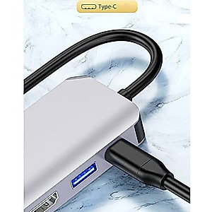 Feilx Ultra-Slim Data USB Hub，Type-C Docking Station Type C to HDMI-Compatible 4K to VGA USB Splitter Hub