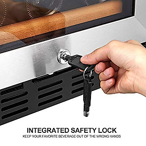 Lanbo 15 Inch Built In Wine Fridge Cooler, 33 Bottles Compressor Wine Cellar