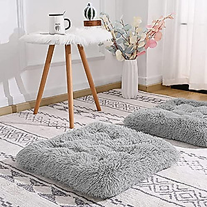 Lascpt Seat Cushion Chair Pads, Super Soft Thick Chair Cushions for Dining Room, Comfortable Plush Floor Cushions for Patio Sofa Chair Cover, Square 20x20 Inches Home Decor Chair Seat Pad, Grey