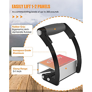 GCCSJ Panel Carrier, Drywall Carrying Tool for Wood, Plywood Lifting Tool with 0-1 Inch Grip Range, Save Effort Wear Resistant Gripper Clamp