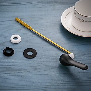 Canomo Matte Black Front Mount Toilet Tank Flush Lever Toilet Plastic Handle Universal with Nut Lock, Fit for Most Front Mount Toilets