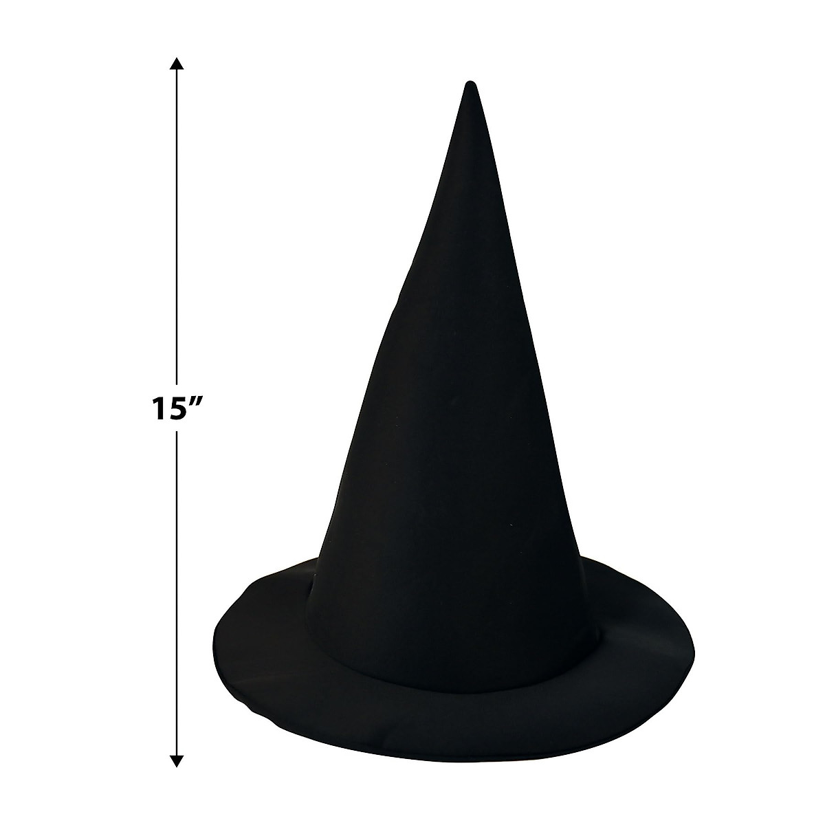Beistle 2 Count Witch Hat for Halloween, Black Satin Foam-Backed Headwear, Spooky Costume Party Accessories for Cosplay and Trick-or-Treat, One Size