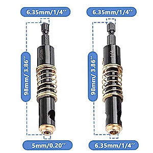Mesee 2 Pcs 1/4 Inch Hex Shank Center Drill Bit Set, 5mm & 1/4'' Door Hinge Self Centering Tapper Core Hole Opening Puncher Reaming Bits Woodworking Drilling Tools for Window Cabinet