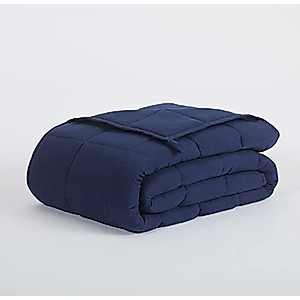 SERTA Zen Rest Wrinkle Resistant Adult Heavy Weighted Throw Blanket Filled with Glass Beads, 12 lbs (48 in x 72 in), Navy