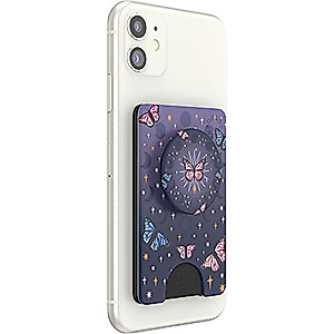 PopSockets: Phone Wallet with Expanding Phone Grip, Phone Card Holder - Retrograde Butterfly