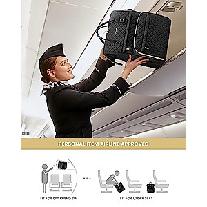 LOVEVOOK Laptop Backpack Women, Stylish Quilted Computer Backpack with USB Port for Work, Waterproof Backpack Purse fits 15.6 inch Laptop, Nurse Teacher Backpack Travel Bags, Lozenge-Black