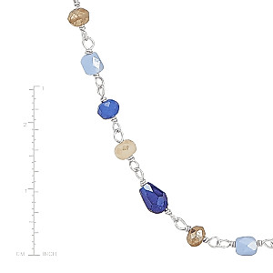 Silpada 'Blue Skies' Glass Bead Necklace in Sterling Silver, 16" + 2"