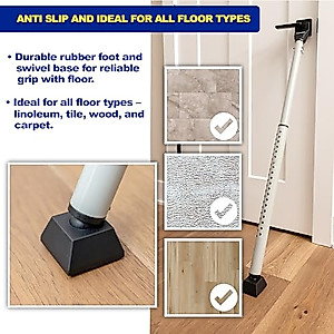 BRINKS- Portable Door Security Bar, Silver- Adjustable Security Door Jammer- Fits Standard Sliding Doors, Hinged Doors, And Windows- For Travel, Home, Dorm