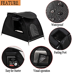 Softclub Small Inverter Generator Cover While Running, Portable Waterproof Generator Shed Cover，Outdoor Generator Tent Cover for Rain, Fit Most 1000-5500 Watt Inverter Generators, Black