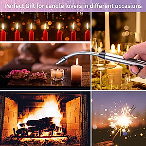 Aneagle Candle Lighter Rechargeable 2 packs Electric Arc Lighter for Candles with Led Battery Display Screen and Long Flexible Neck USB are Applied to Light Candle Cooking Fireworks Flame
