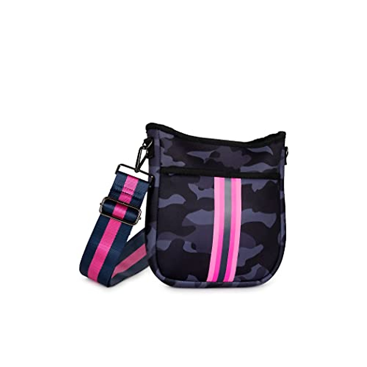 Haute Shore - Jeri Epic Crossbody Tote Blue Camo W/Pink Blue Stripe