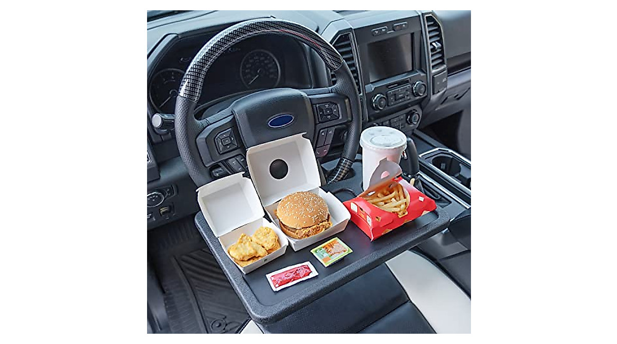 Auto Car Steering Wheel Tray for Ford F150 & More | Portable Car Desk