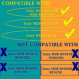 TaiZiChangQin Upgrade Ear Pads Ear Cushions Replacement Compatible with Sony MDR-RF895R MDR-RF895RK MDR-RF995RK WH-RF400R Headphone ( Black Velour Earpads )