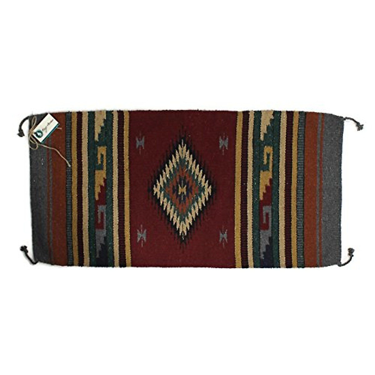 Onyx Arrow Southwest Décor Area Rug, 20 x 40 Inches, Center Diamond Burgundy/Black