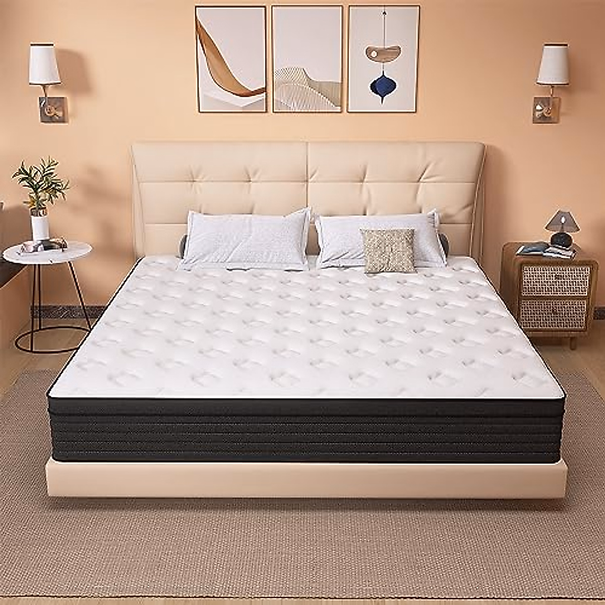 AICEHOME Full Mattress, 12 Inch Individual Pocket Springs with Gel Memory Foam, Medium Firm Mattresses in a Box, Hybrid Full Size Mattress with Pressure Relief 75" L x 54" W x 12" T
