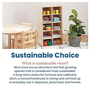 ECR4Kids Streamline 10 Cubby Tray Cabinet with Scoop Front Storage Bins, 5x2, Classroom Furniture, Powder Blue