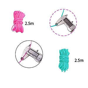 MeyaGo 2PCS Silicone Knitting Stitches Holder Barber Cord Stitch Markers Knit Stiches Keeper Silicone Knitting Cords with Knitting Needle Stoppers in a Storage Tin